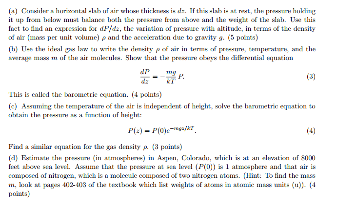 Solved (a) Consider a horizontal slab of air whose thickness | Chegg.com