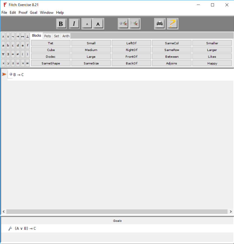 Solved F Fitch: Exercise 8.21 File Edit Proof Goal Window | Chegg.com