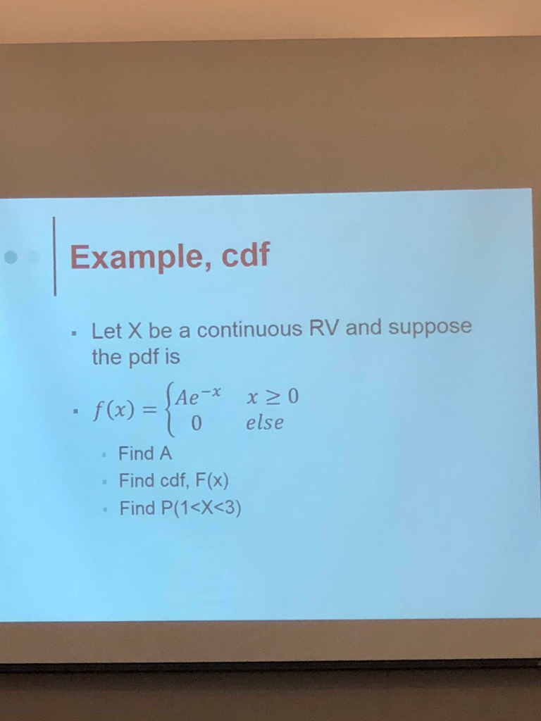 Solved Example, cdf Let X be a continuous RV and suppose the | Chegg.com