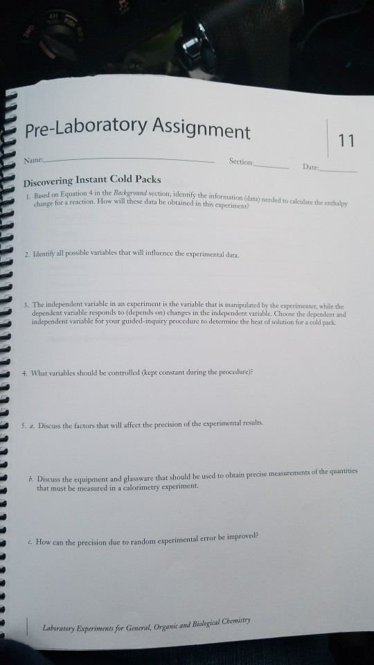 E Pre-Laboratory Assignment Name: Date: Discovering | Chegg.com