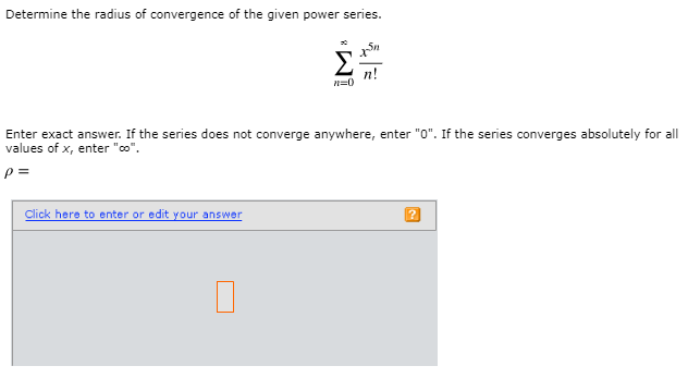 Solved Determine the radius of convergence of the given | Chegg.com