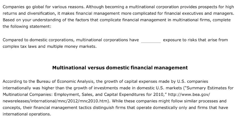 Solved 1. Multinational corporations Aa Aa Why do companies | Chegg.com