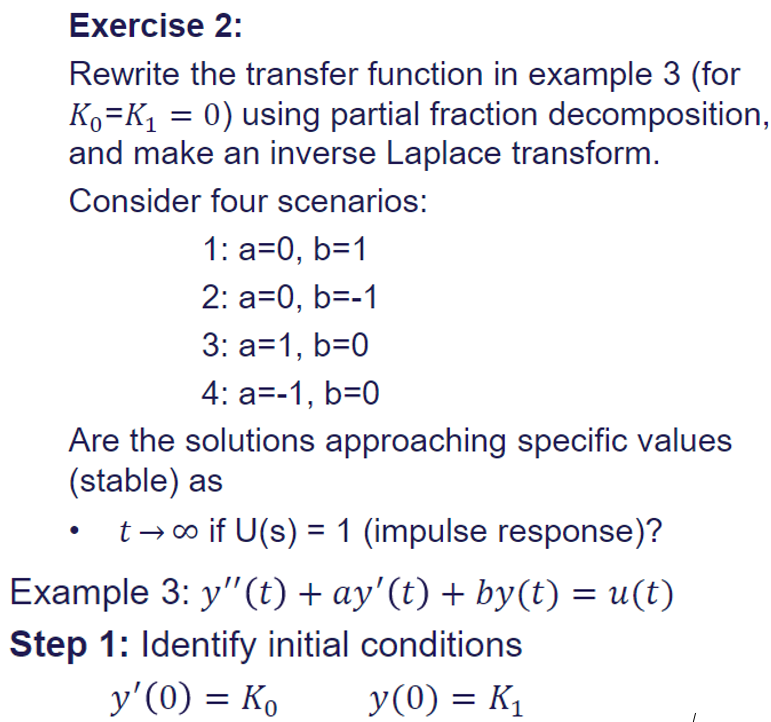 Solved Exercise 2: Rewrite the transfer function in example | Chegg.com