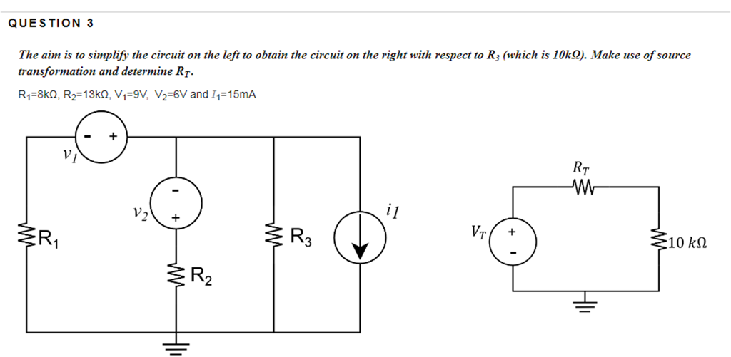 Solved QUESTION 3 The aim is to simplify the circuit on the | Chegg.com