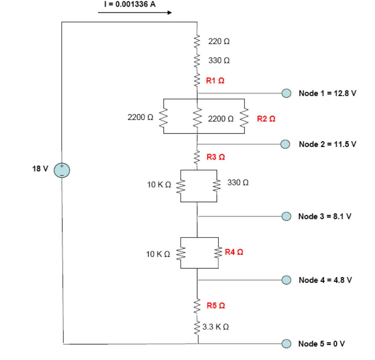 Solved 14. For the following circuit, solve for R1, R2, R3, | Chegg.com