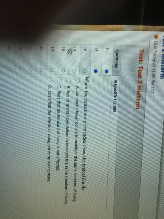 Solved When the consumer price index rises, the typical | Chegg.com