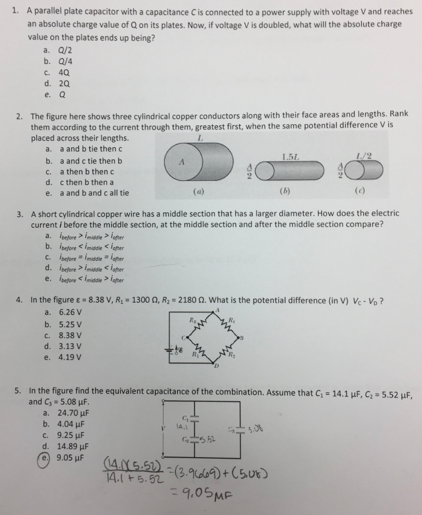 Solved 1. A parallel plate capacitor with a capacitance C is | Chegg.com