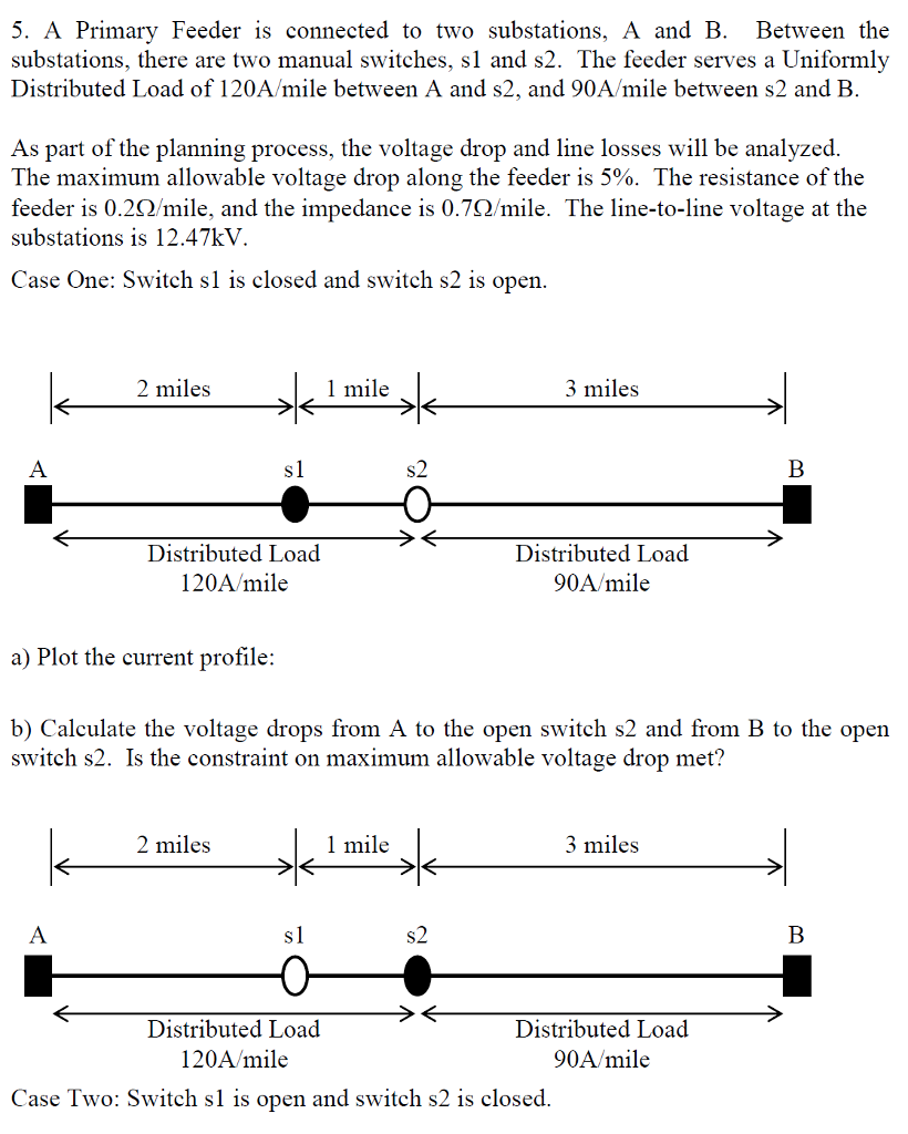 Solved A Primary Feeder is connected to two substations, A | Chegg.com