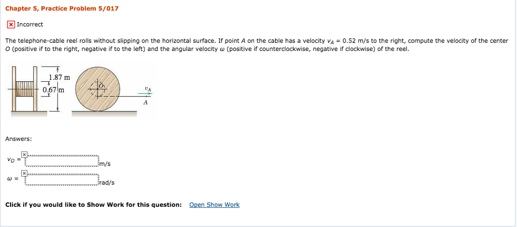 Solved The telephone-cable reel rolls without slipping on | Chegg.com