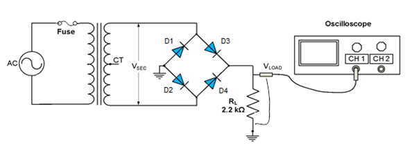 Solved 1. Construct the bridge rectifier circuit shown in | Chegg.com