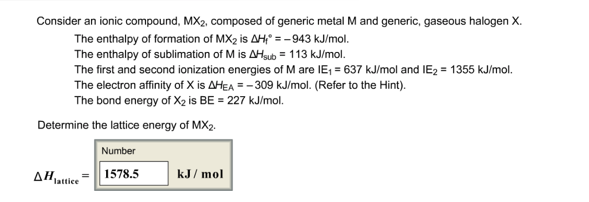 Solved Consider an ionic compound, MX2, composed of generic | Chegg.com