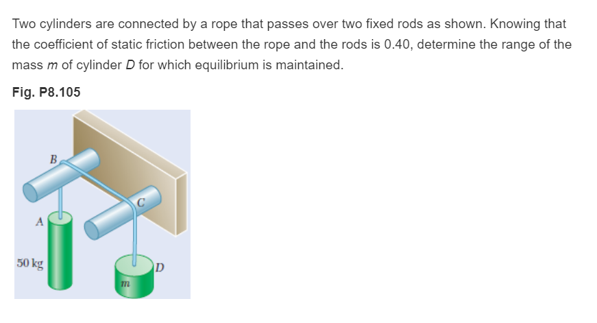 Solved Two cylinders are connected by a rope that passes | Chegg.com