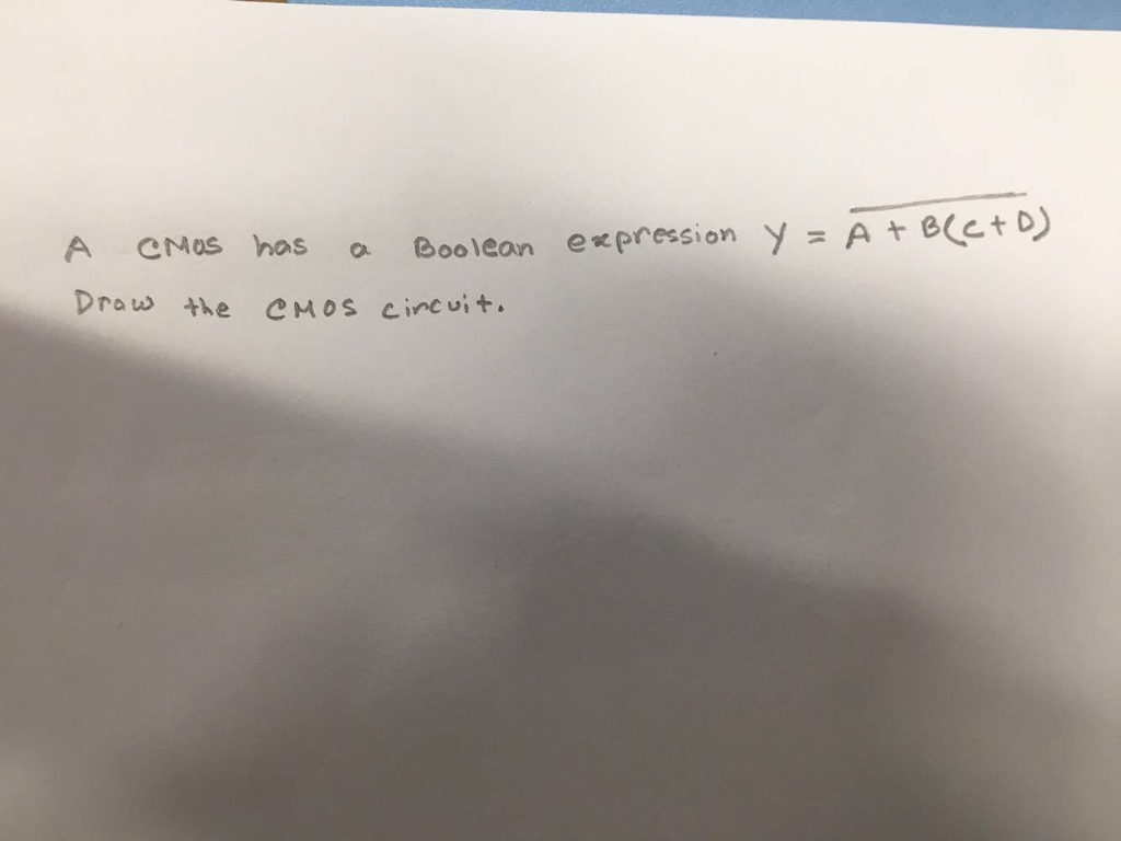 Solved A Cmos Has A Boolean Expression Y A B C