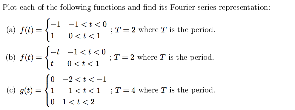 Solved Plot each of the following functions and find its | Chegg.com