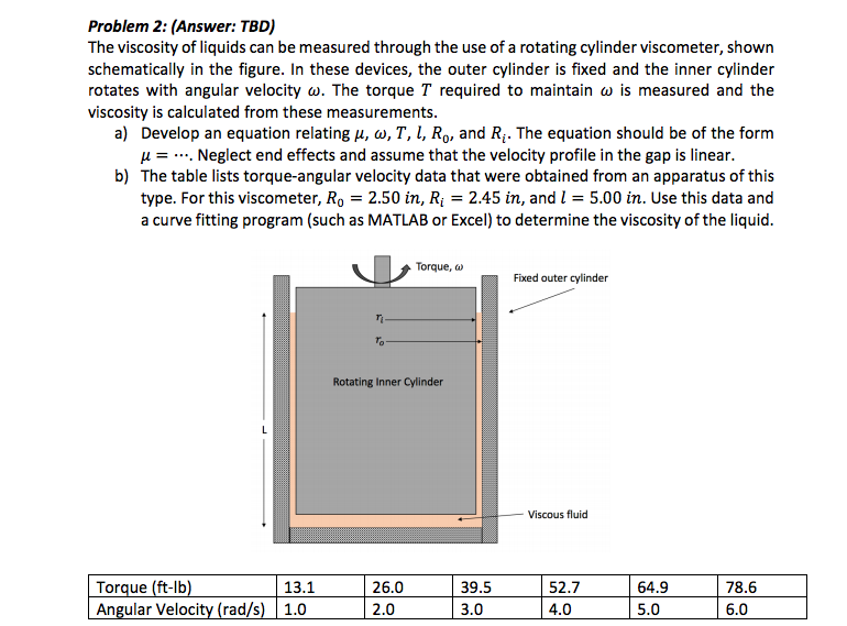 Solved: The Viscosity Of Liquids Can Be Measured Through T... | Chegg.com