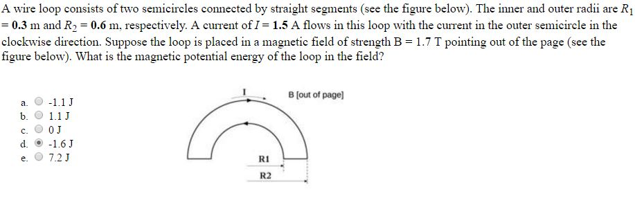 Solved A wire loop consists of two semicircles connected by | Chegg.com