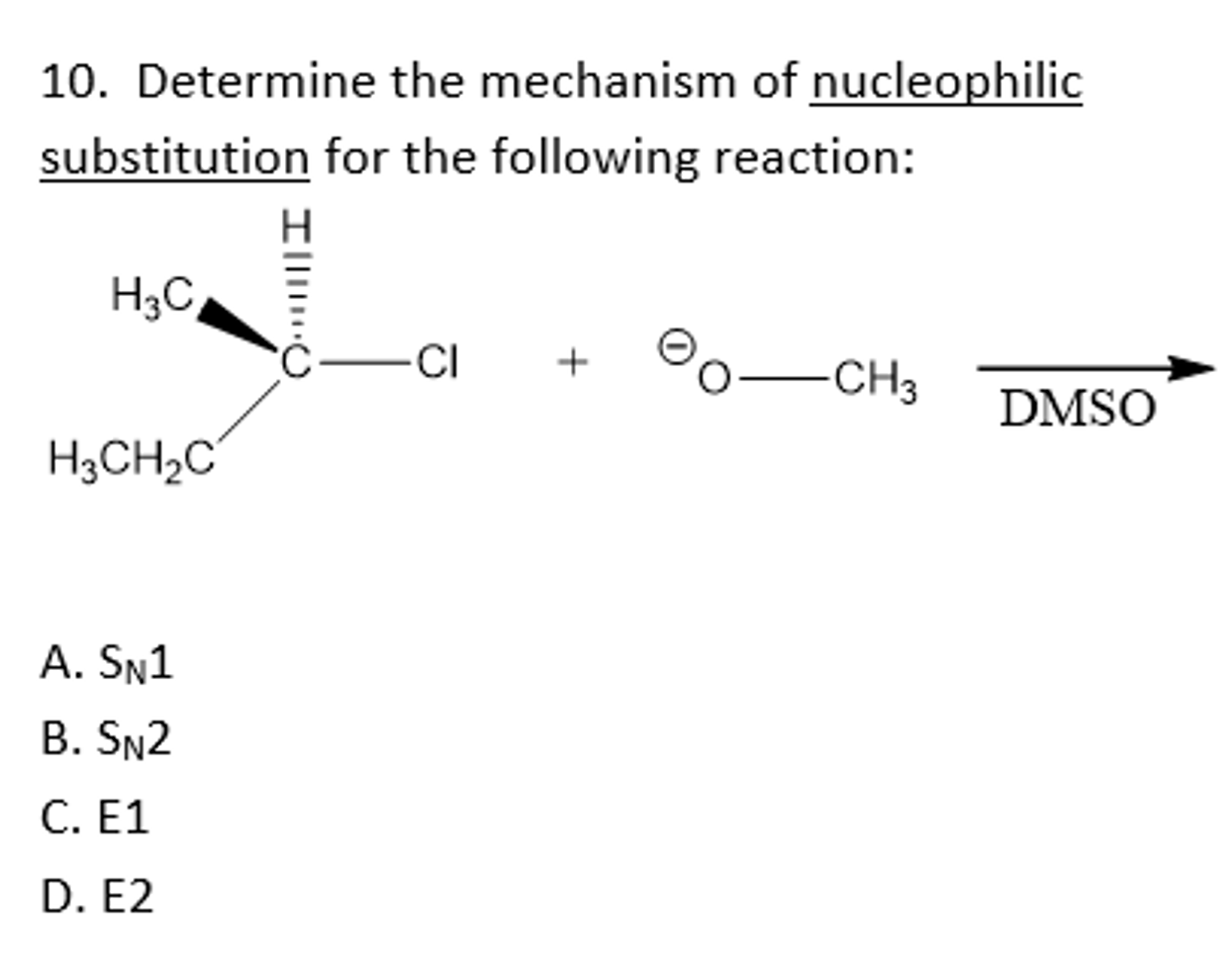 Solved Determine the mechanism of nucleophilic substitution | Chegg.com