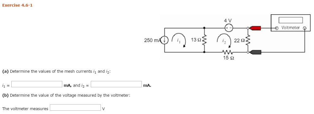Solved Determine the values of the mesh currents i_1 and | Chegg.com