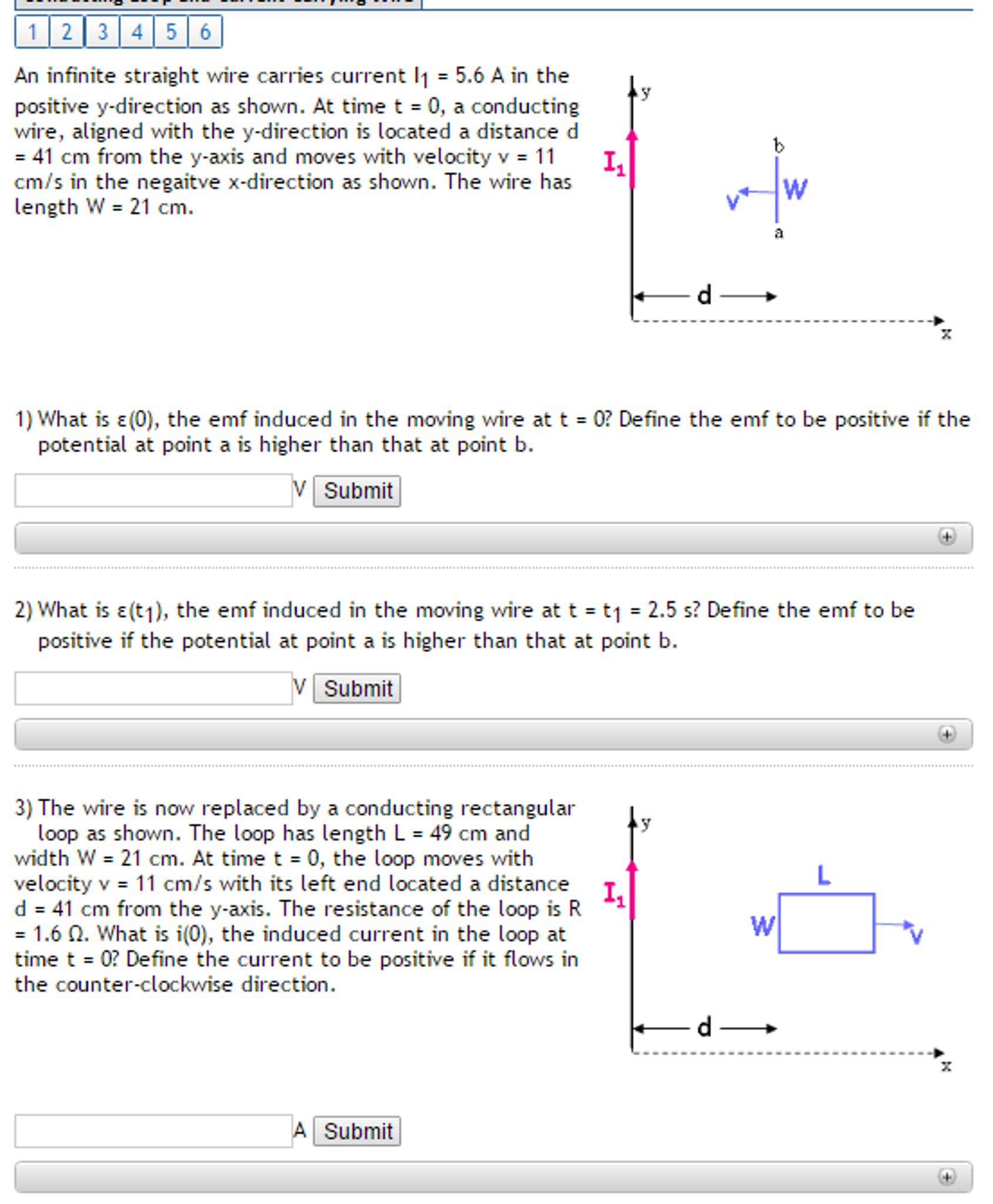 Solved An infinite straight wire carries current I_1 = 5.6 A | Chegg.com