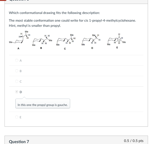 Solved Which conformational drawing fits the following | Chegg.com