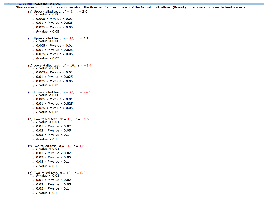 Solved Give as much information as you can about the P-value | Chegg.com