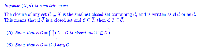 Solved Suppose (X, d) is a metric space. The closure of any | Chegg.com