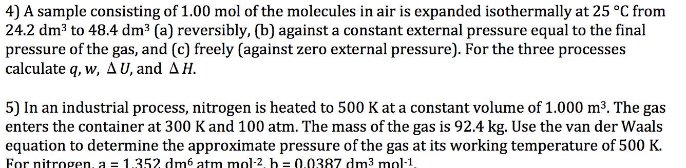 Solved A sample consisting of 1.00 mol of the molecules in | Chegg.com