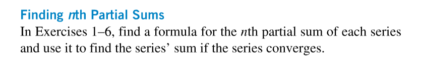 Solved Finding Nth Partial Sums In Exercises 1 6 Find A 