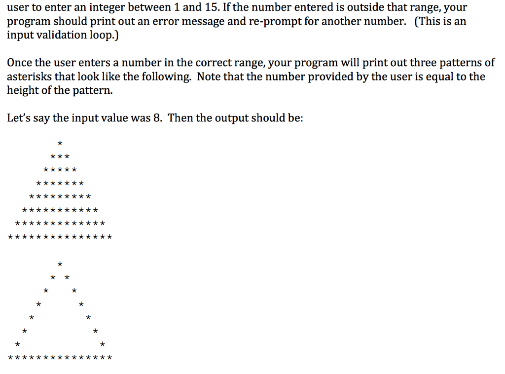 Solved user to enter an integer between 1 and 15. If the | Chegg.com