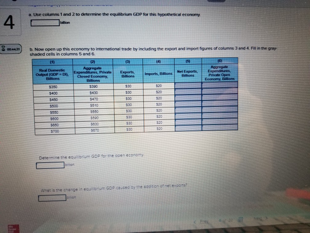 Solved c. Given the original $30 billion level of exports, | Chegg.com