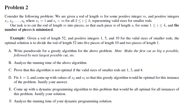 Solved Consider the following problem: We are given a rod of | Chegg.com