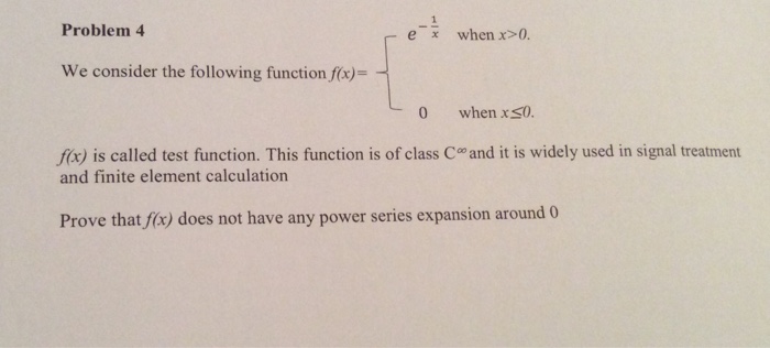 Solved We consider the following function f(x)- 0 when x