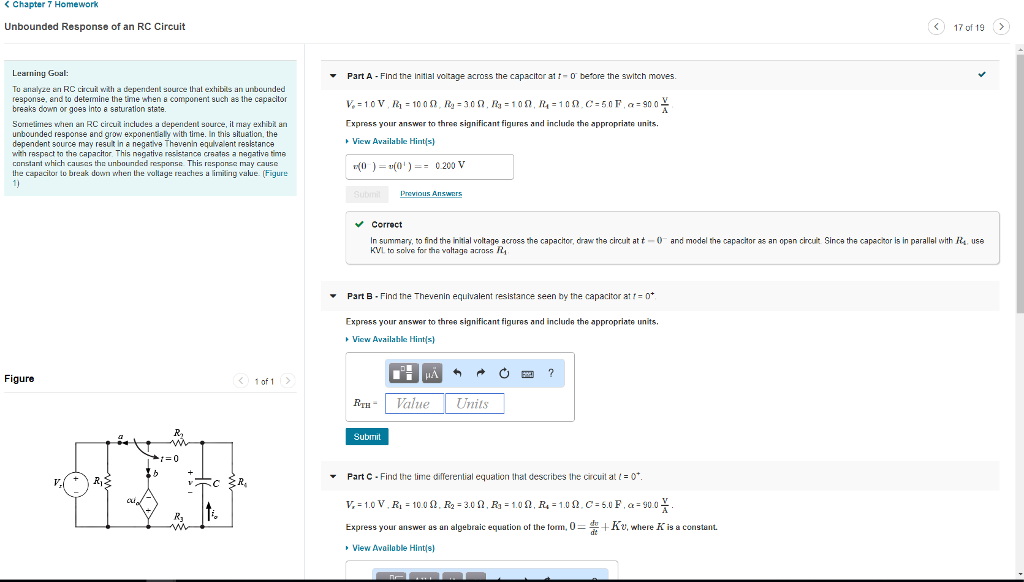 Solved To analyze an RC circuit with a dependent source that | Chegg.com
