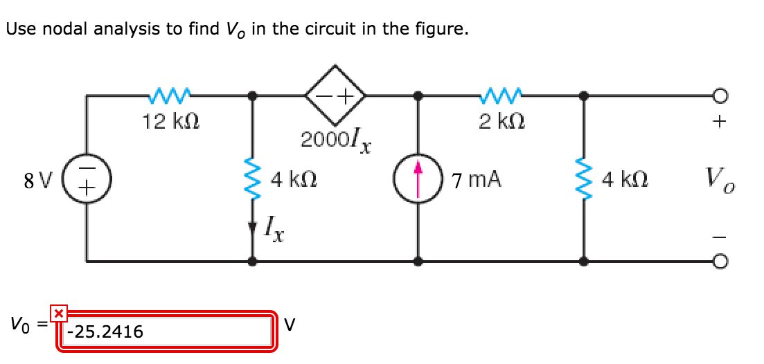 Solved Use nodal analysis to find V_0 in the circuit in the | Chegg.com