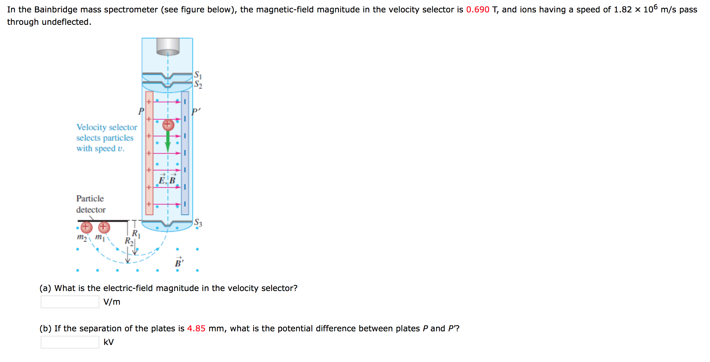 Solved In the Bainbridge mass spectrometer (see figure | Chegg.com