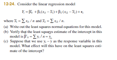 Consider the linear regression model Y_i = beta'_0 + | Chegg.com