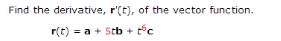 Solved Find The Derivative R T Of The Vector Function