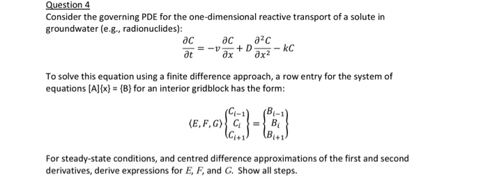 Solved Consider the governing PDE for the one-dimensional | Chegg.com