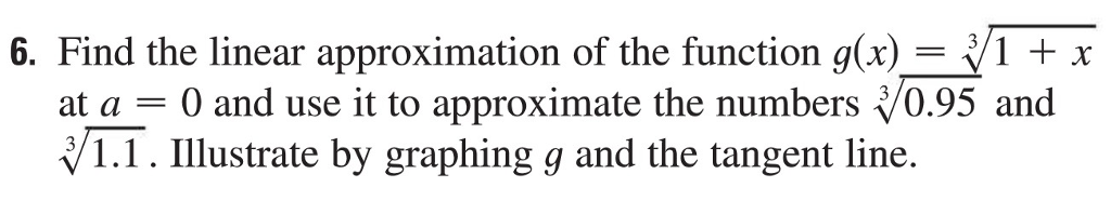 Solved Find The Linear Approximation Of The Function G X