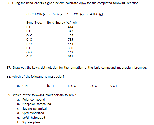 Solved Using the bond energies given below, calculate AH^for | Chegg.com