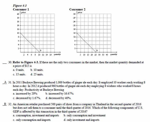 Solved For each question, briefly explain why the choice | Chegg.com