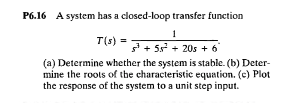 Solved A system has a closed-loop transfer function T(s) = | Chegg.com
