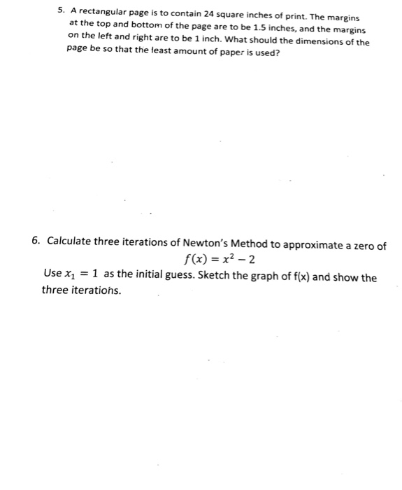 Solved 5. A rectangular page is to contain 24 square inches | Chegg.com