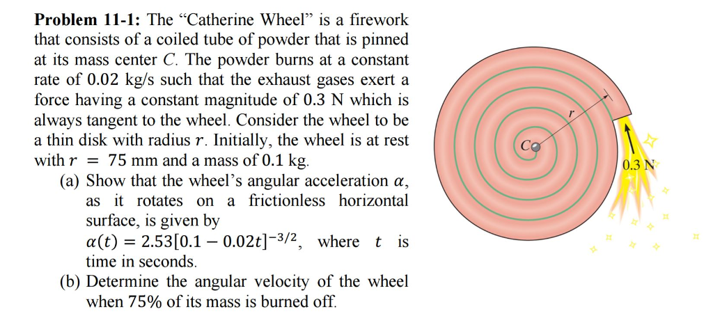 Solved The "Catherine Wheel" is a firework that consists of | Chegg.com