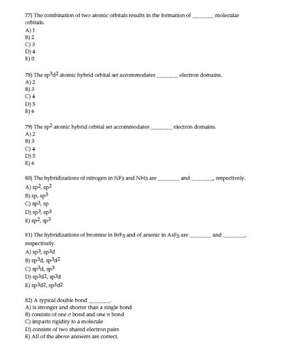 Solved The combination of two atomic orbitals results in the | Chegg.com
