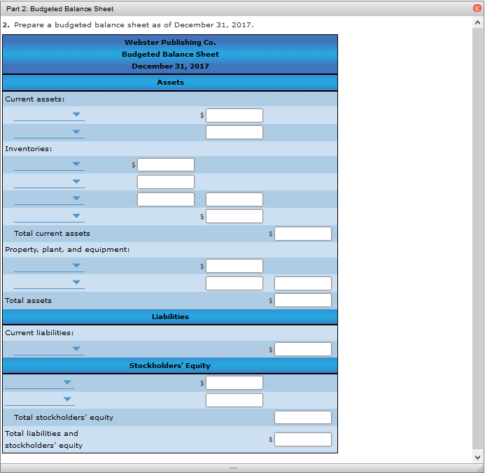 Solved Budgeted Income Statement and Balance Sheet As a | Chegg.com