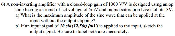 Solved A non-inverting amplifier with a closed-loop gain of | Chegg.com