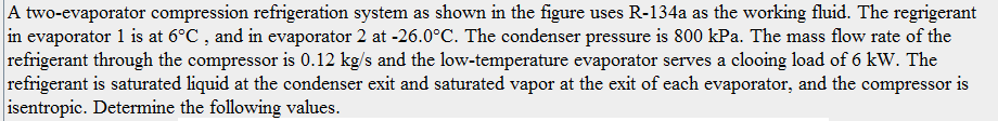 Solved A two-evaporator compression refrigeration system as | Chegg.com