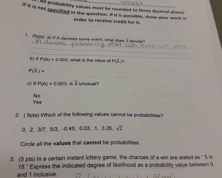 Solved ..o.lashia if it is not probabili probability values | Chegg.com