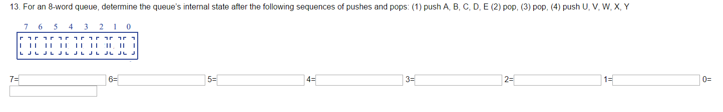 Solved For an 8-word queue, determine the queue's internal | Chegg.com